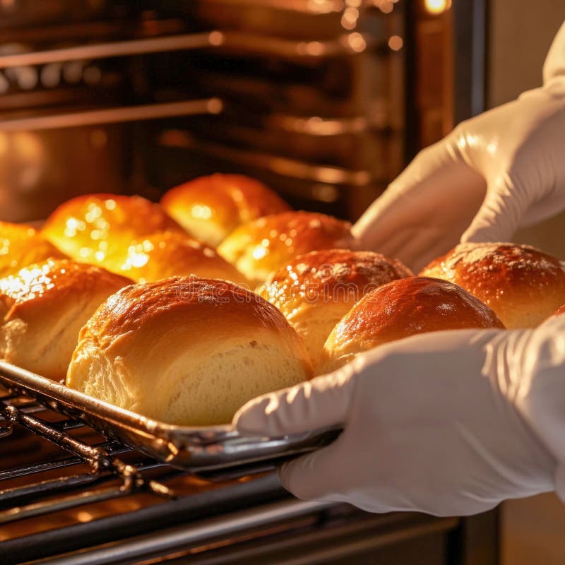 Freshly Baked Dinner Rolls in the Oven Stock Illustration ...