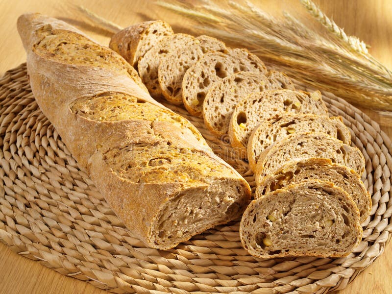 Freshly Baked Fitness Bread on Table Stock Photo - Image of gourmet ...