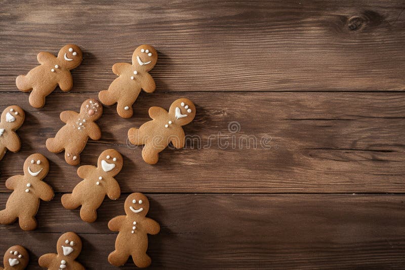 Freshly Baked Gingerbread Men Laying on a Kitchen Table. Generative AI ...