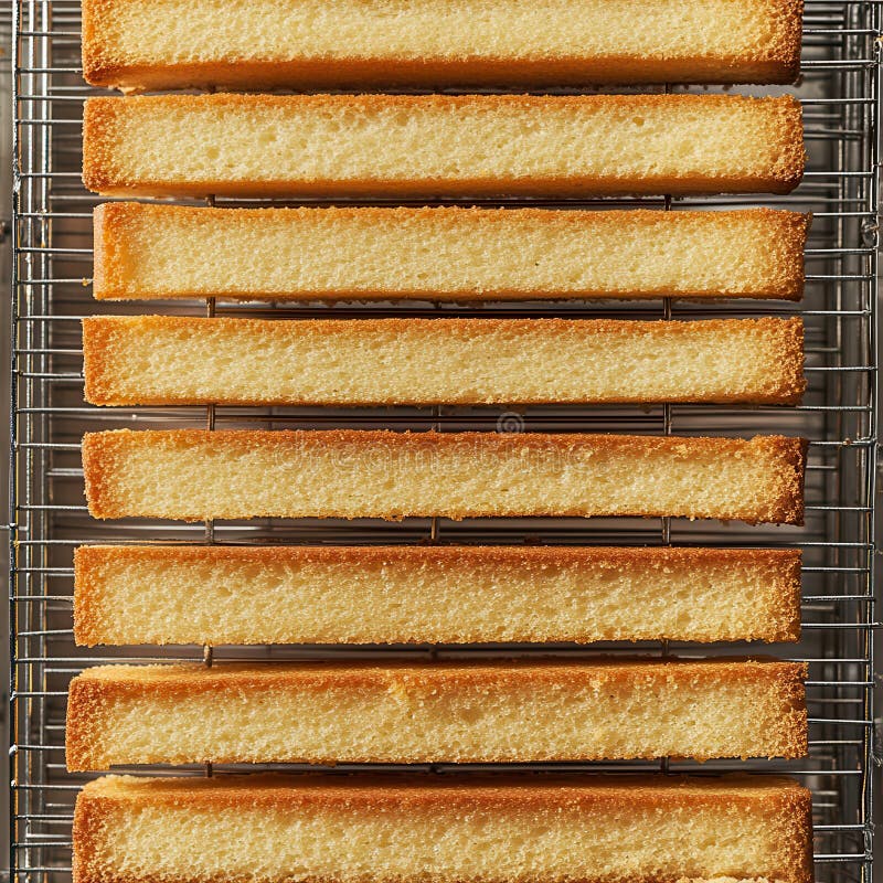 Freshly Baked Layers Cool on Racks in an Industrial Bakery Environment ...