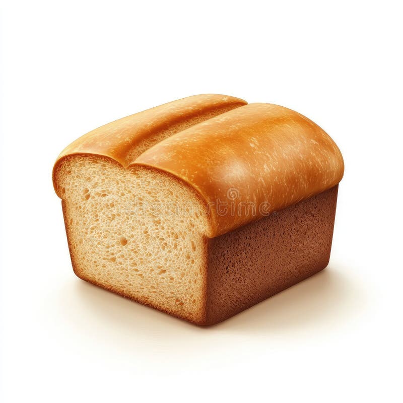 Golden Crust Loaf of Bread, Sliced and Ready To Eat Stock Illustration ...