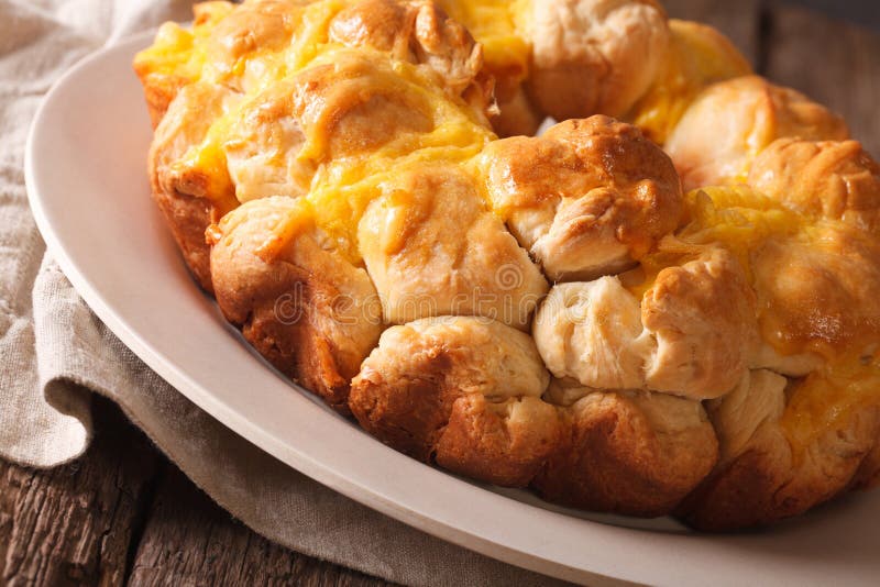 Freshly Baked Monkey Bread with Cheese Macro on a Plate. Horizon Stock ...