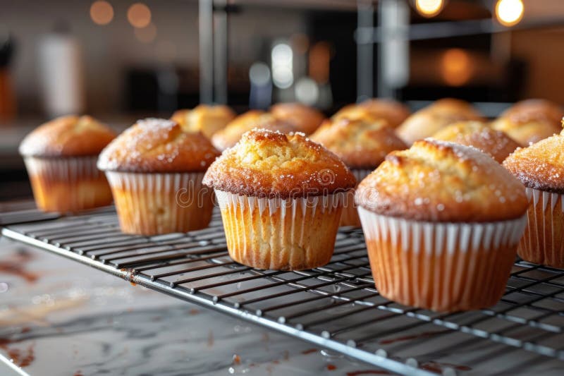 Muffins on a Cooling Rack stock photo. Image of cases - 51751386