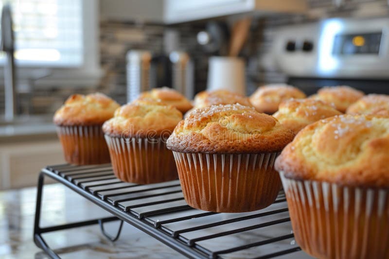 Muffins on a Cooling Rack stock photo. Image of cases - 51751386