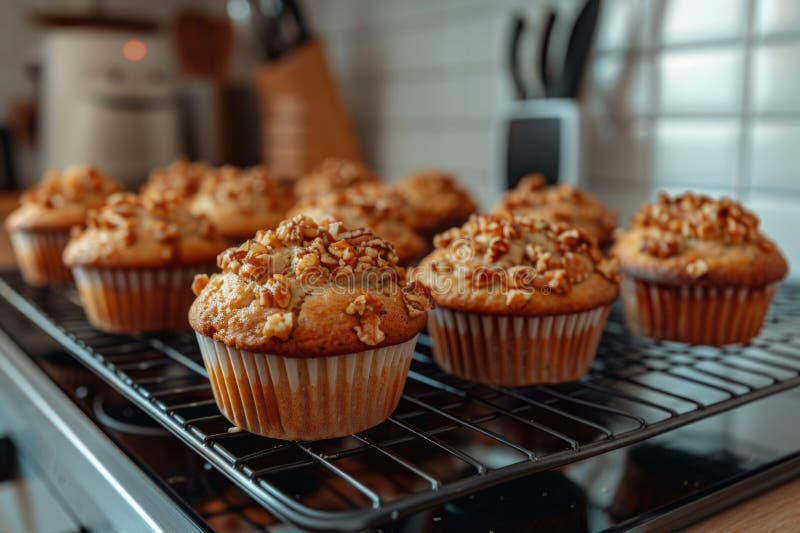 Muffins on a Cooling Rack stock photo. Image of cases - 51751386