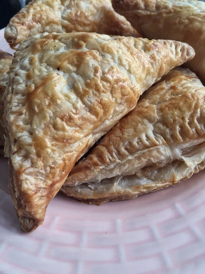 Freshly Baked Puff Pastry on Plate Stock Photo - Image of dessert ...