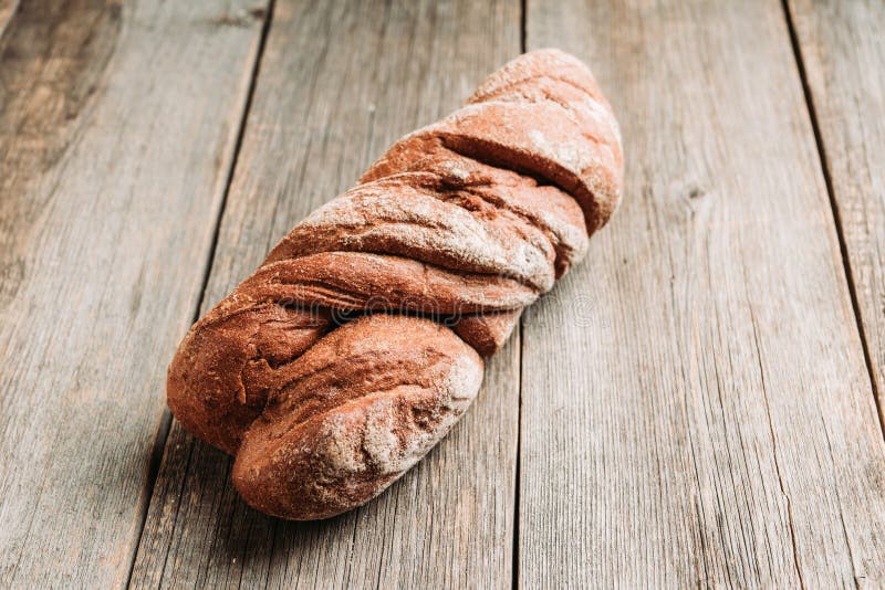 Freshly Baked Rustic Bread on the Rustic Background Stock Image - Image ...