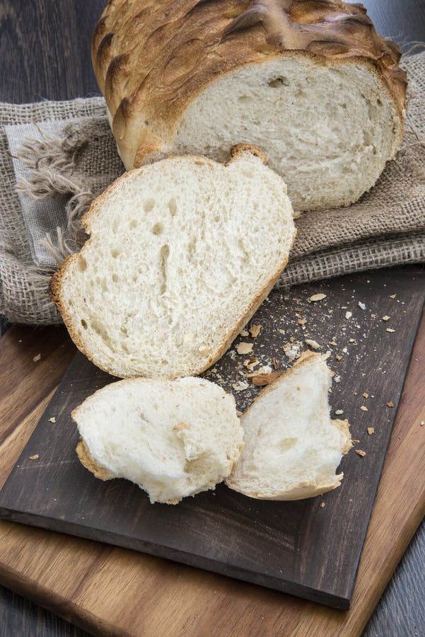 Freshly Baked Rustic Loaf of Bread in Farmhouse Setting with Woo Stock ...