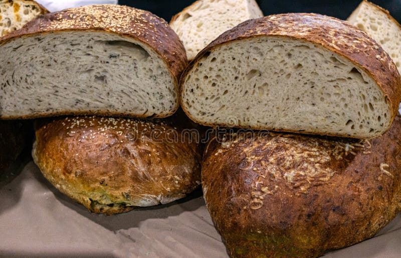Freshly Baked Rye Sweet and Sourdough Bread. Stock Image - Image of ...