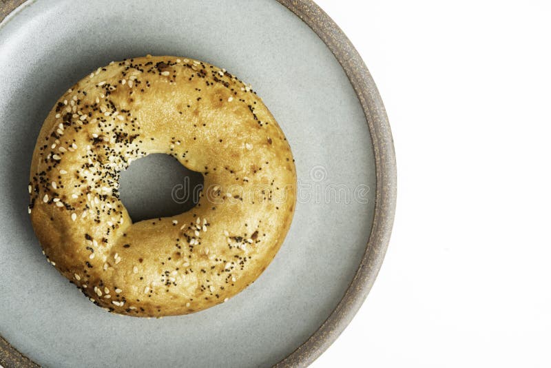 Single bagel stock image. Image of hole, background, studio - 26321509