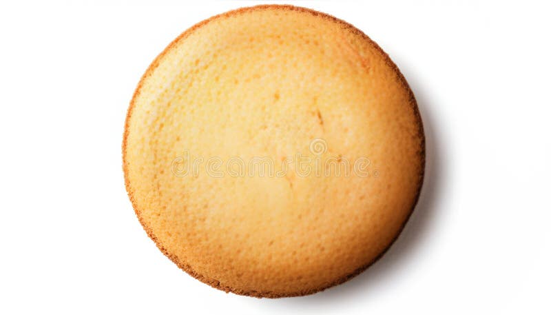 Freshly Baked Sponge Cake Isolated on White, Top View Stock Image ...