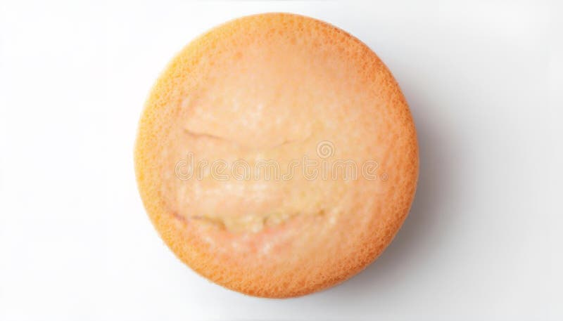 Freshly Baked Sponge Cake Isolated on White, Top View Stock Image ...