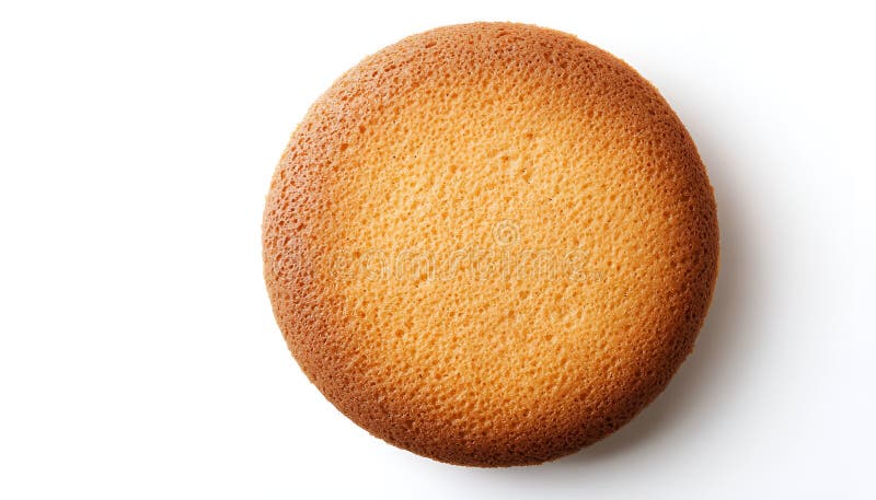 Freshly Baked Sponge Cake Isolated on White, Top View Stock Image ...