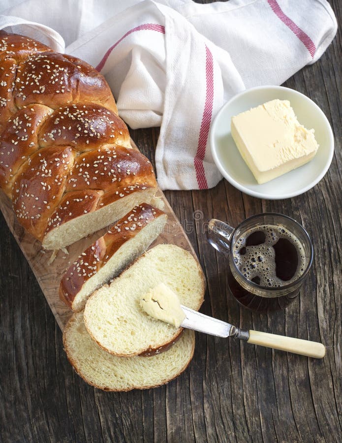 Freshly Baked Sweet Braided Bread Loaf Stock Image - Image of braided ...