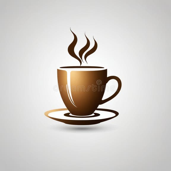 Freshly Brewed Coffee Cup Logo Design on White Background Stock ...