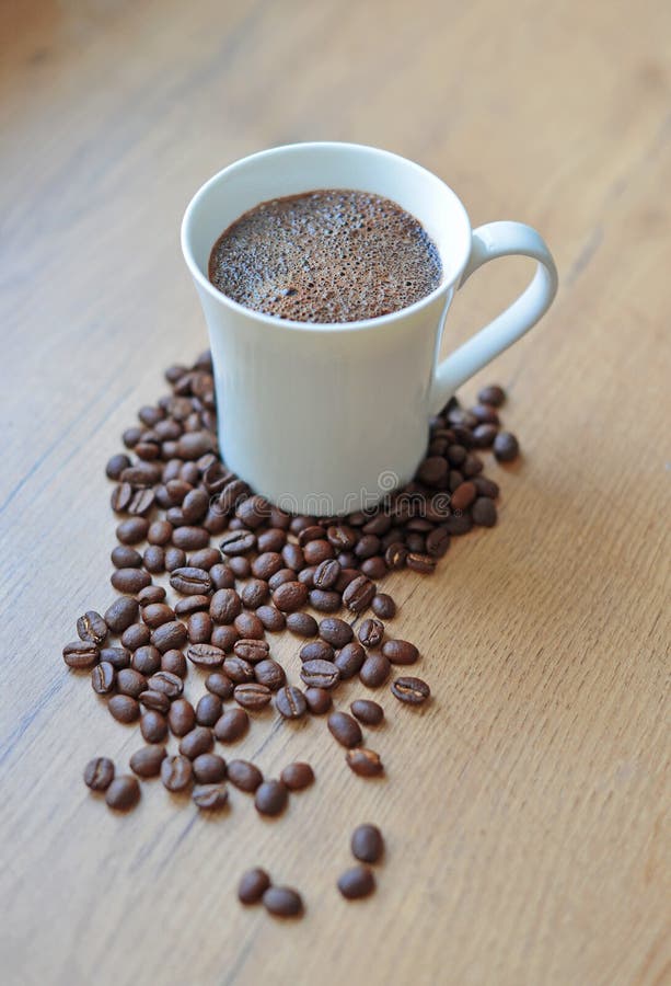 Freshly brewed coffee cup. stock photo. Image of close - 43797224