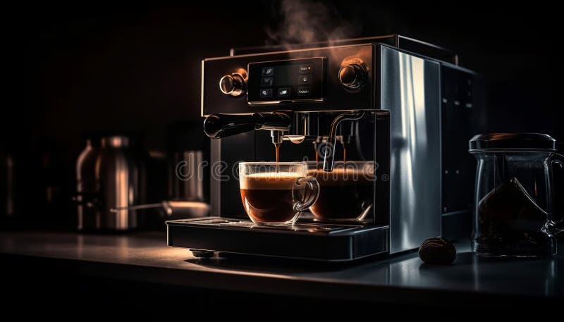 Freshly Brewed Coffee in a Modern Coffee Maker Generated by AI Stock ...