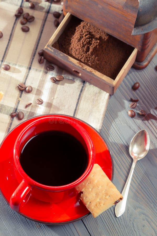Freshly Brewed Coffee Served in a Red Cup Stock Image - Image of coffee ...