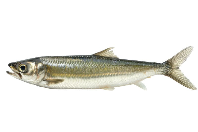 Freshly Caught Alosa Fish, Isolated on White. High Angle Studio Shot of ...