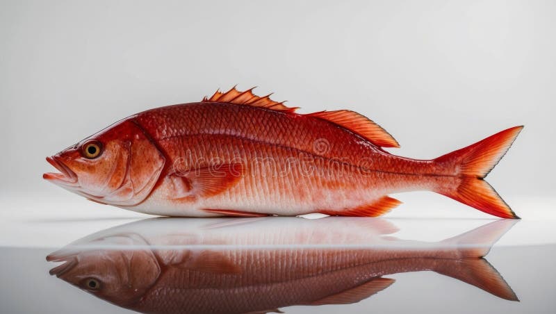 Freshly Caught Red Snapper Highlighted on White. Stock Photo - Image of ...