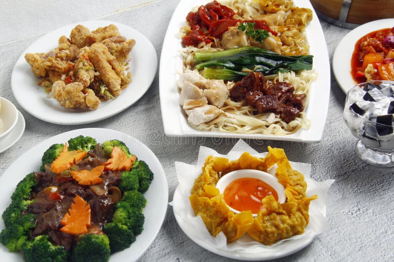 Freshly Cooked Assorted Chinese Food Stock Image - Image of side, lunch ...