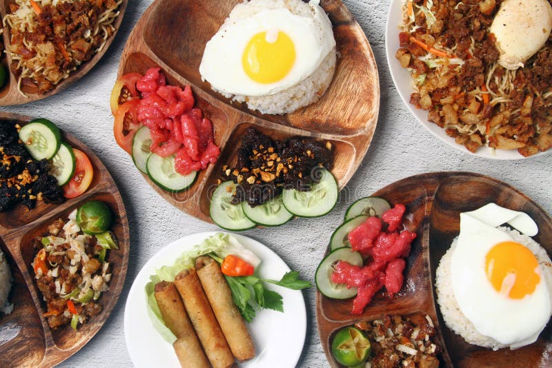 Freshly Cooked Assorted Filipino Food Stock Photo - Image of diner ...
