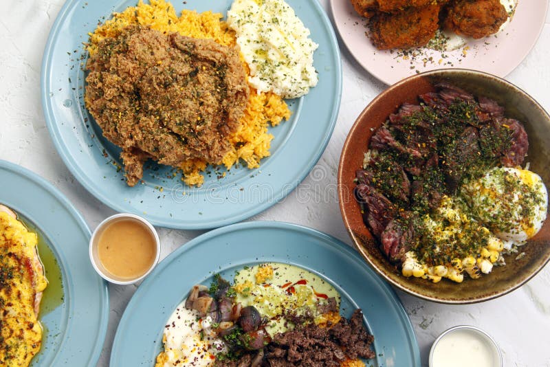 Freshly Cooked Assorted Rice Meals Stock Image - Image of lunch ...