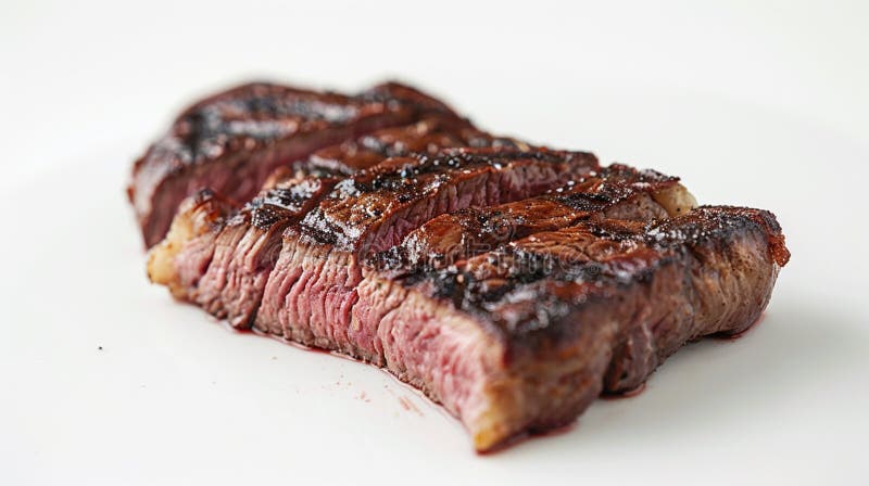 Freshly Cooked Fragrant Steak on a White Background Stock Illustration ...