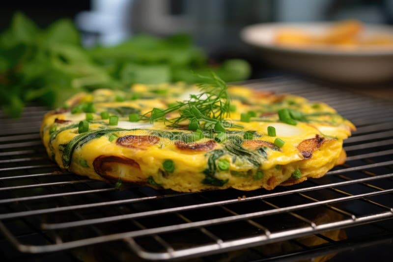Freshly Cooked Frittata Cooling on a Wire Rack Stock Photo - Image of wire, brunch: 285863986