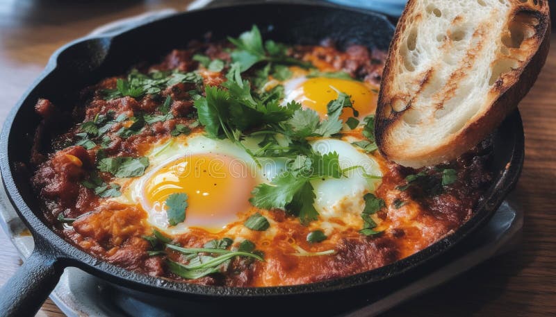 Freshly Cooked Gourmet Meal on Rustic Wood Table Generated by AI Stock ...