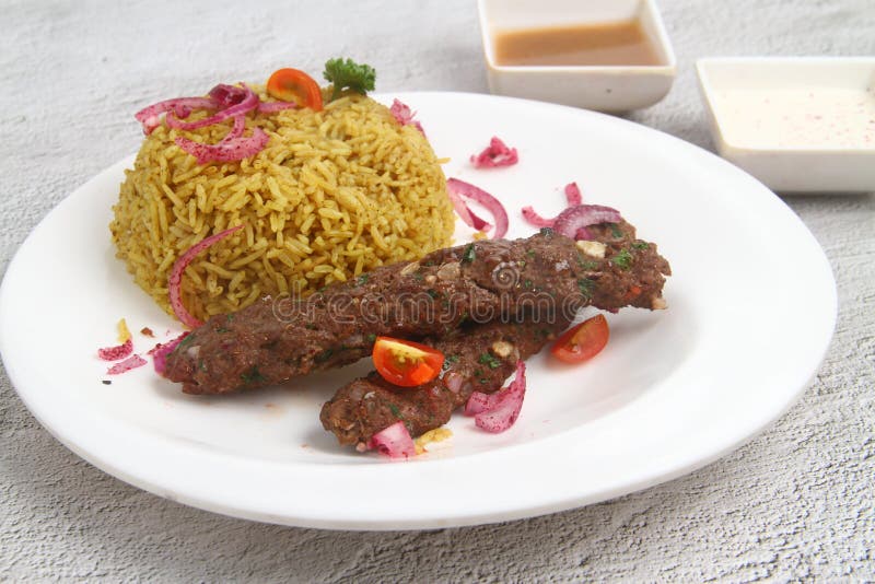 Chicken Shawarma on Rice stock photo. Image of combination - 169092364