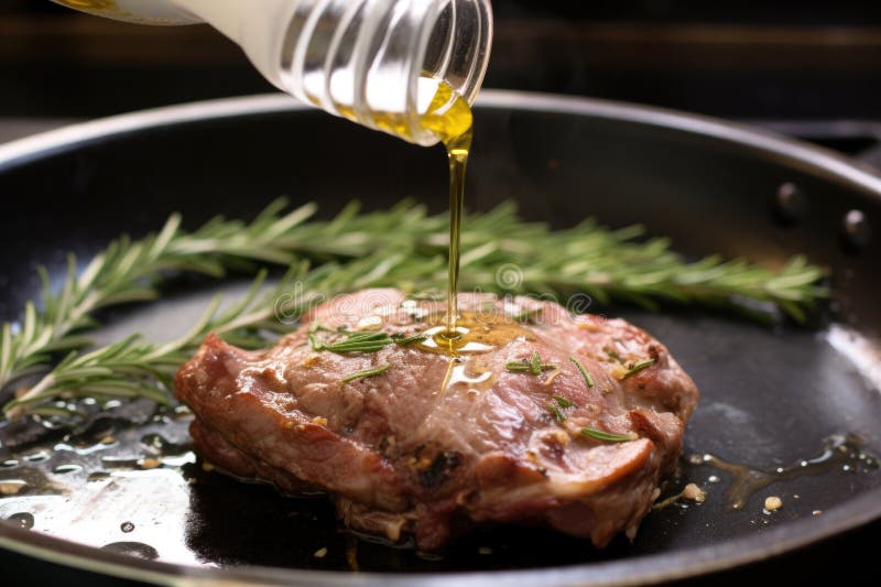 Freshly Cooked Lamb, with Garlic, Rosemary, and Oil Mixture Splashed on ...