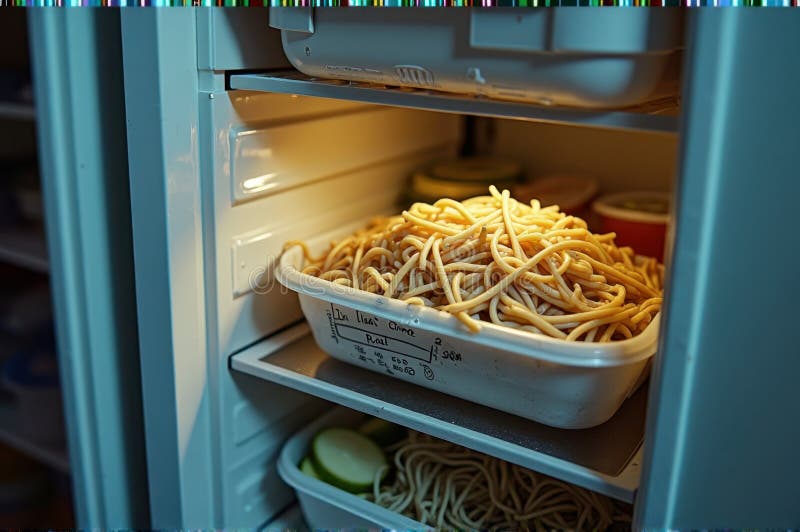 Freshly Cooked Noodles Refrigerator Container Stock Photos - Free ...