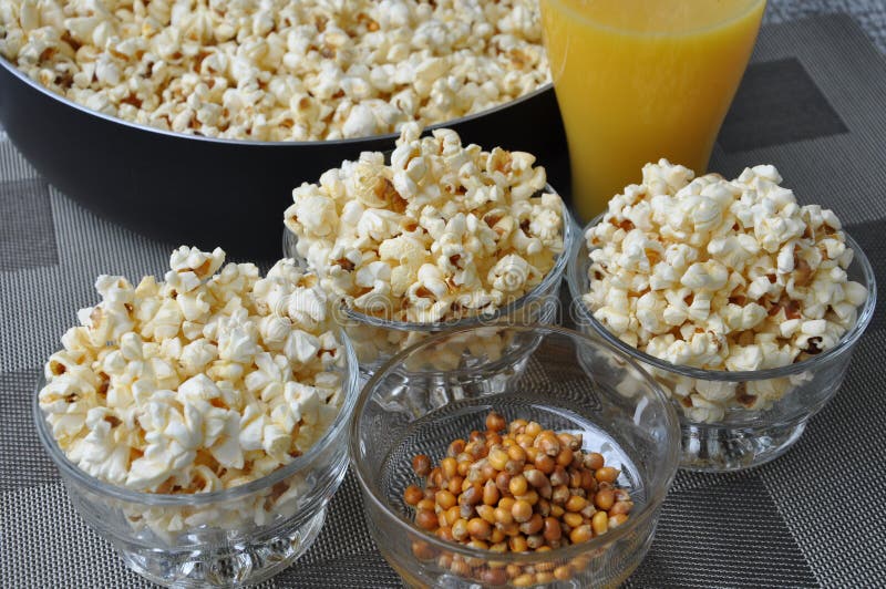Freshly Cooked Popcorn in Bowl Stock Photo - Image of delicious ...