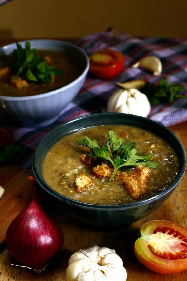 Freshly Cooked or Sauted Monggo Beans on a Bowl Stock Image - Image of ...
