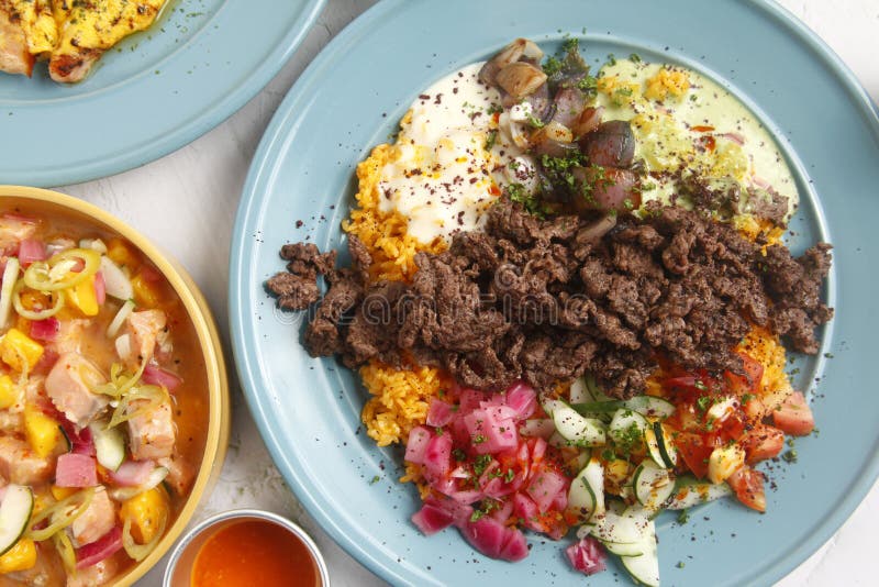 Freshly Cooked Shawarma with Rice Stock Image - Image of nutrition ...