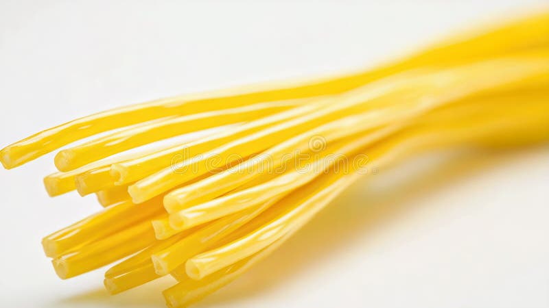 Freshly Cooked Spaghetti Noodles Arranged on a Clean White Surface ...