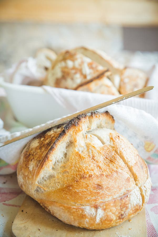 Freshly Cooked White Bread Still in the Bread Pan Stock Image - Image ...