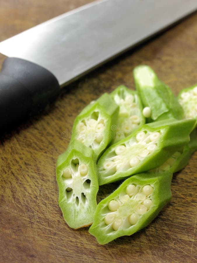 Cut okra stock photo. Image of color, plant, uncooked - 14906874