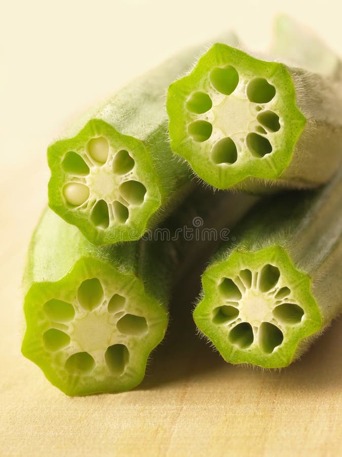 Freshly cut okra stock image. Image of food, fresh, organic - 14613027