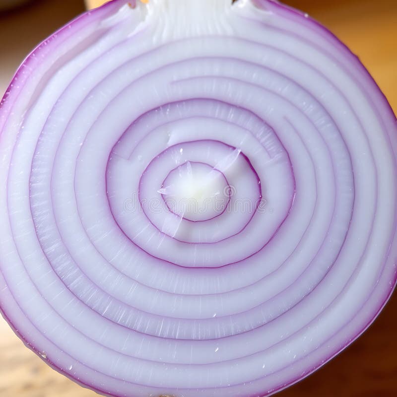A Freshly Cut Onion, Showing Its Concentric Circles Stock Illustration ...