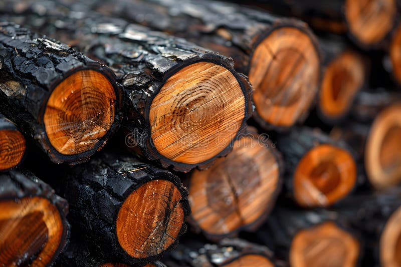 Freshly Cut Pine Logs with Natural Texture for Rustic Design and ...