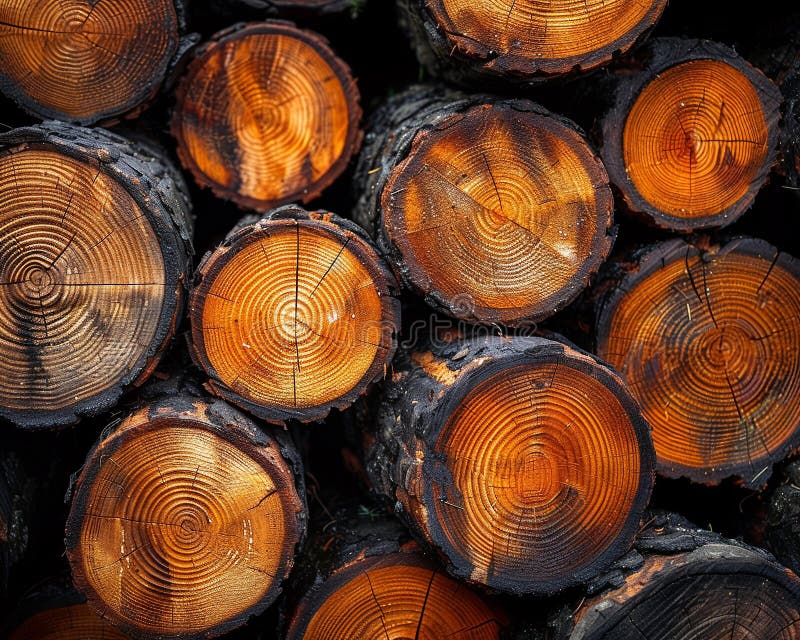 Freshly Cut Wood Logs Stacked Stock Image - Image of sand, wood: 312544531