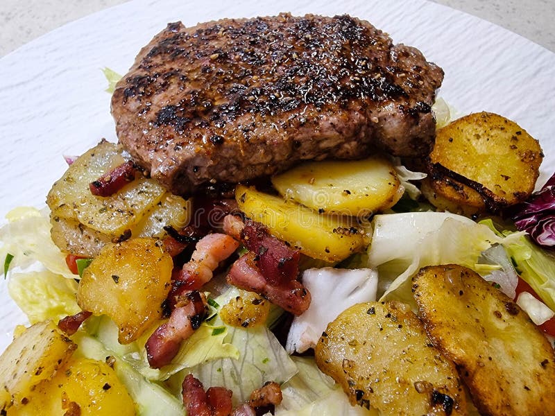 Delicious beef steak stock photo. Image of beef, fried - 264632460