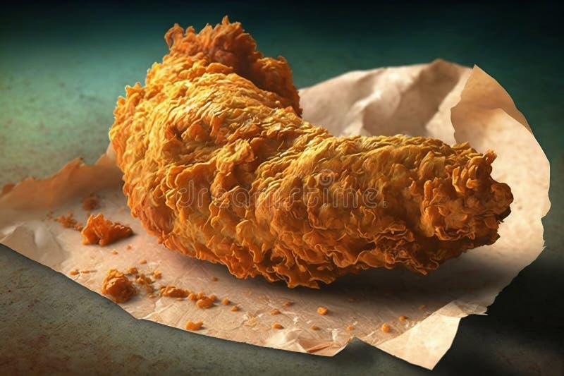 Freshly Fried Crispy Chicken Piece. AI Stock Illustration ...