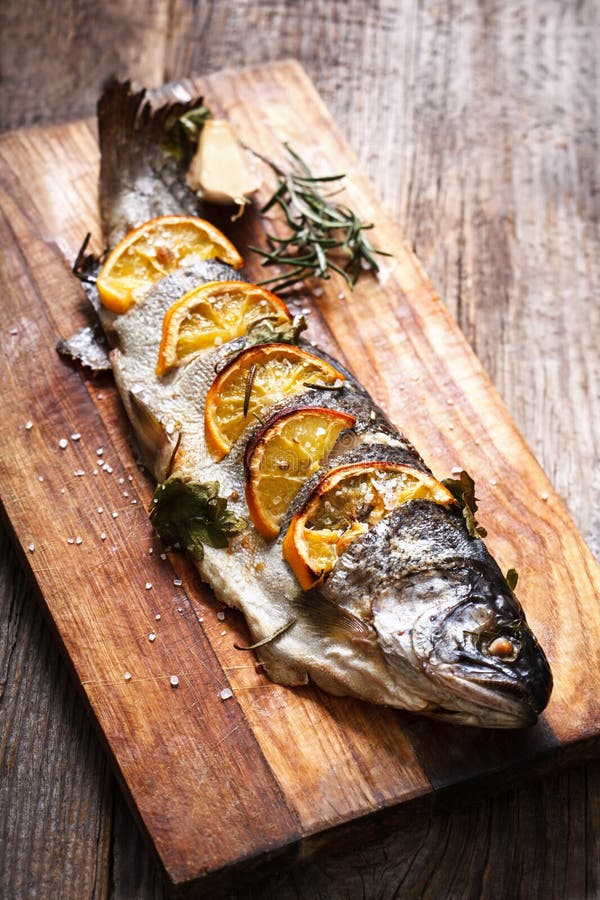 Freshly Fried Fish with Vegetables Stock Photo - Image of organic ...