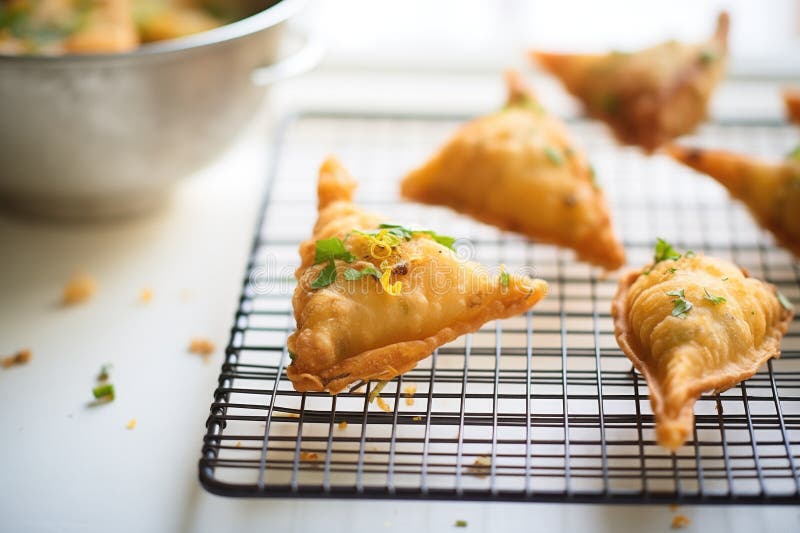 Fried Samosas stock image. Image of closeup, chillies - 108572405