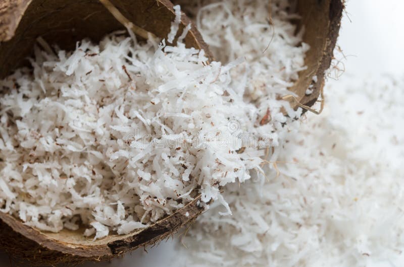 Freshly grated coconut stock image. Image of nutrition - 70598687