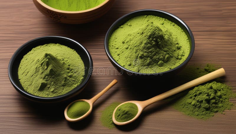 Freshly Ground Matcha Powder, Ready for a Healthy Brew Stock ...