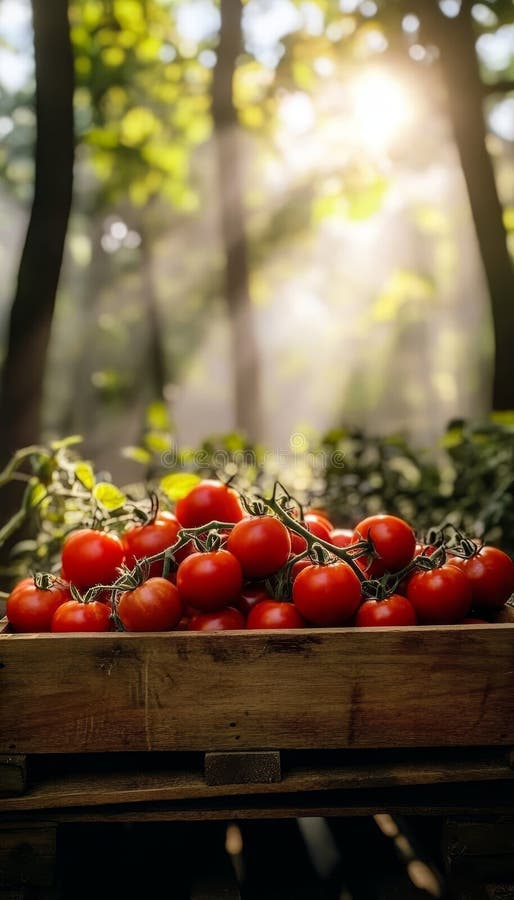 Freshly Harvested Cherry Tomatoes in a Beautiful Organic Farm Setting ...